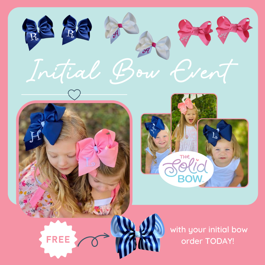Initial Embroidery Bows – The Solid Bow