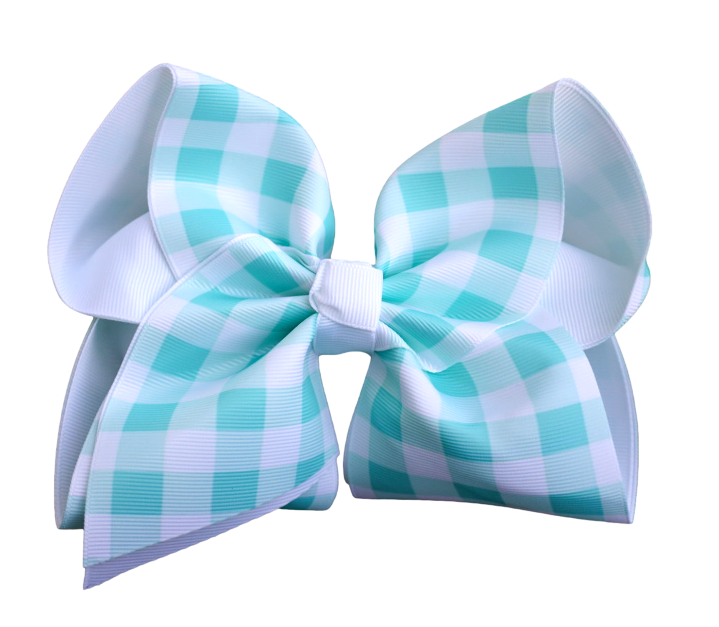 Aqua Check Layered Bow – The Solid Bow
