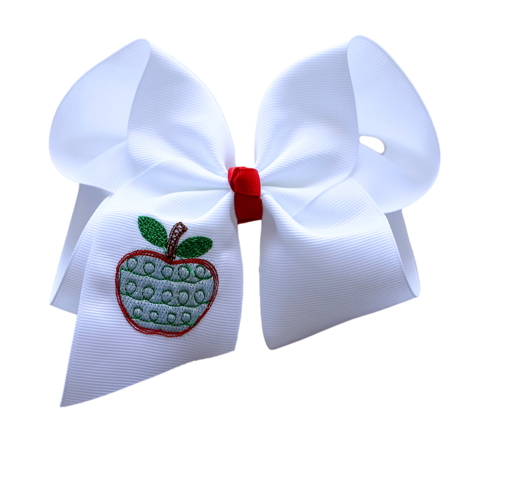Green Apple Sketch Embroidered Bow – The Solid Bow