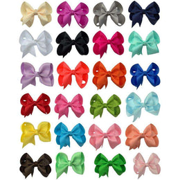 24- 4 Inch Solid Color Hair Bow Set- – The Solid Bow